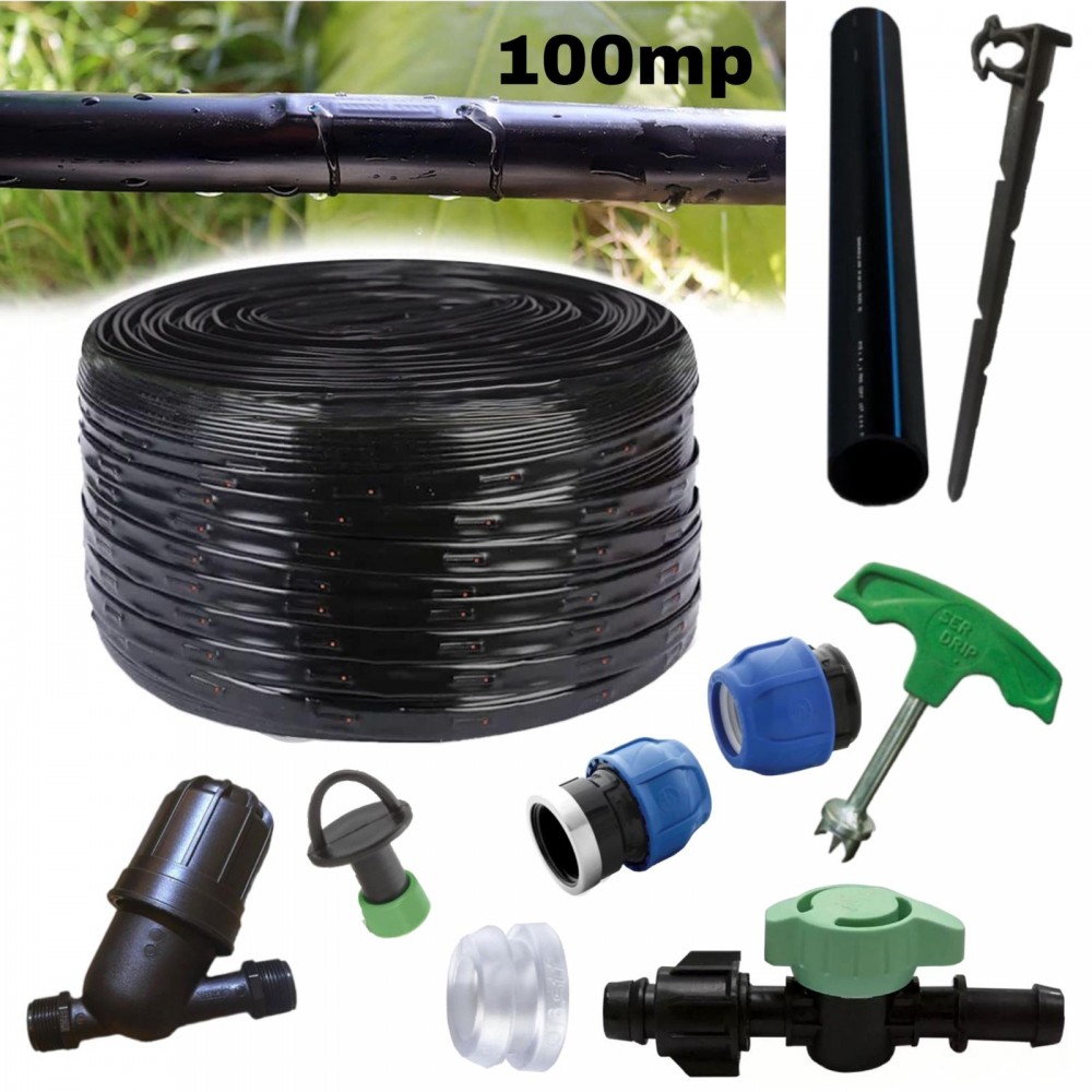 Kit irigare banda picurare 20cm/100m, complet 100mp